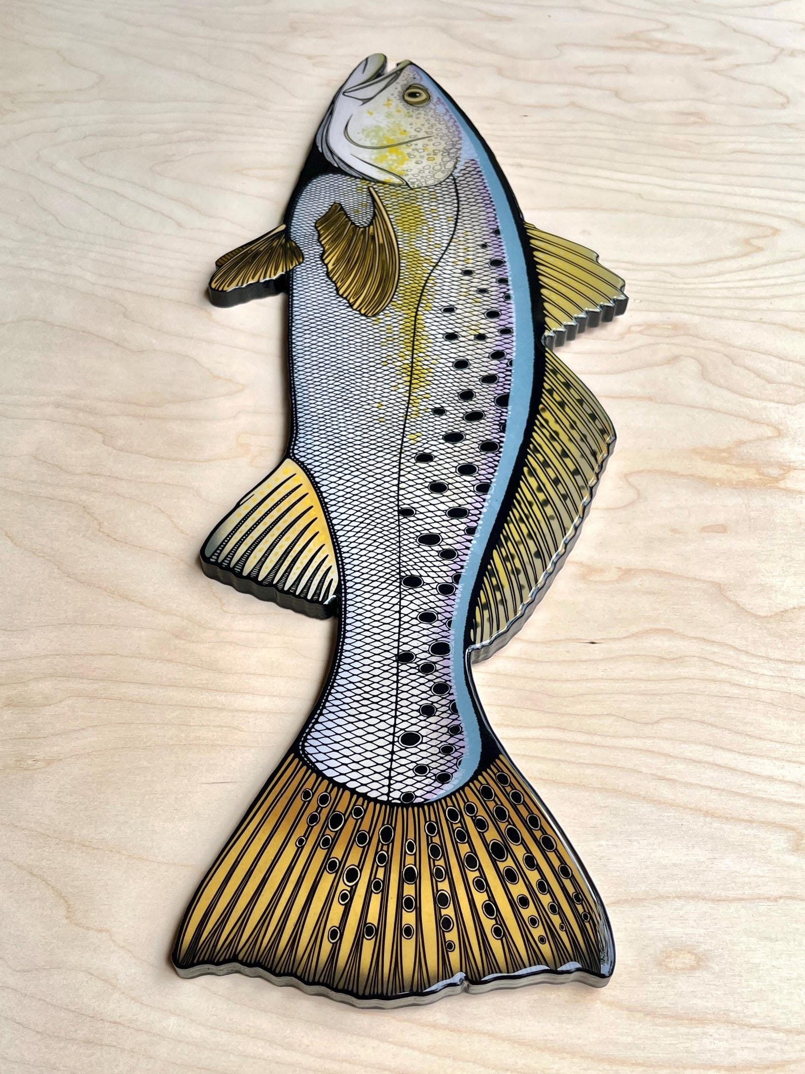 Speckled Trout || Fish Print Mount Wall Art || Hand Drawn Southern and ...