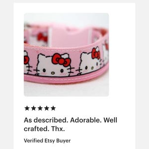DOG COLLAR Hello Kitty Dog Collar and Matching Leash Gifts Option for ...