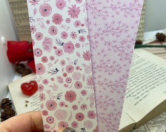Floral Books and Coffee Bookmark Books and Tea Bookmark Pink - Etsy