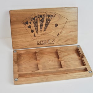 Custom Engraved Triple Deck Wood Playing Card Box | Deck Box | Card Box ...
