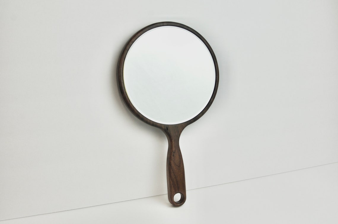 Painted Engraved Sunflower Wood Hand Mirror | Etsy