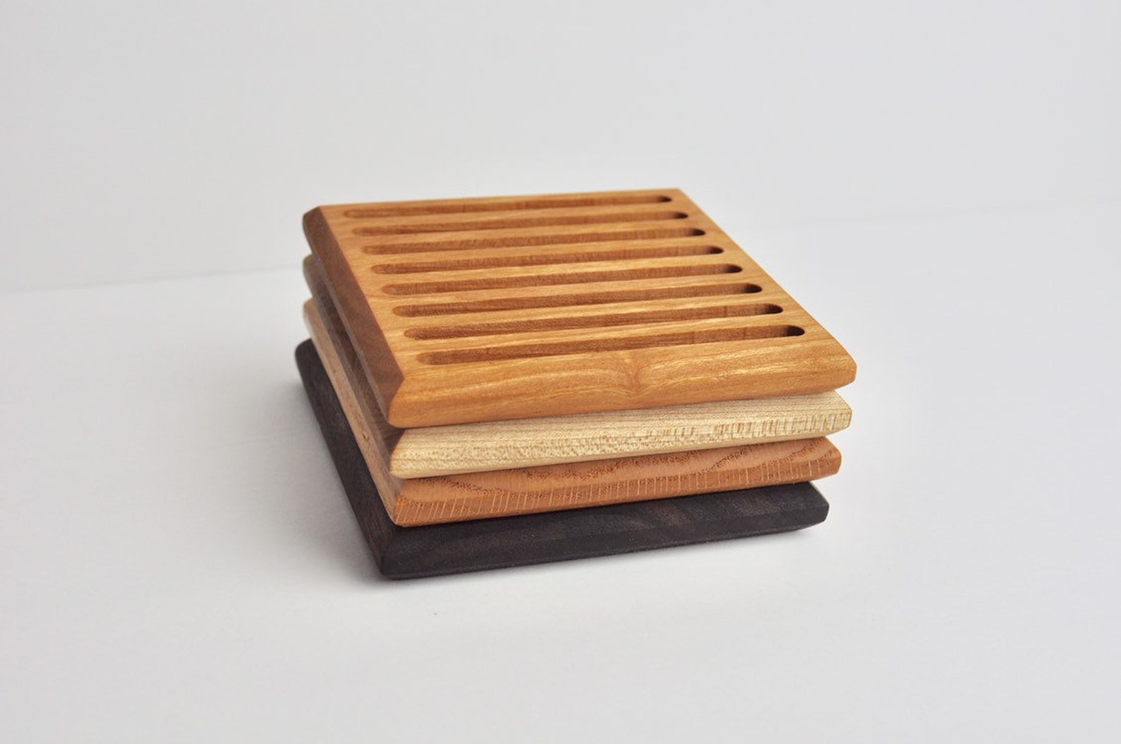 Modern 4.5 Square Wood Trivet Hot Plate Pot Holder - Etsy