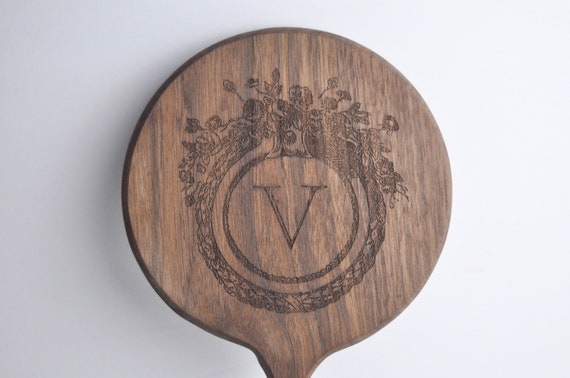 Custom Wood Hand Mirror Name Logo Monogram Laser - Etsy