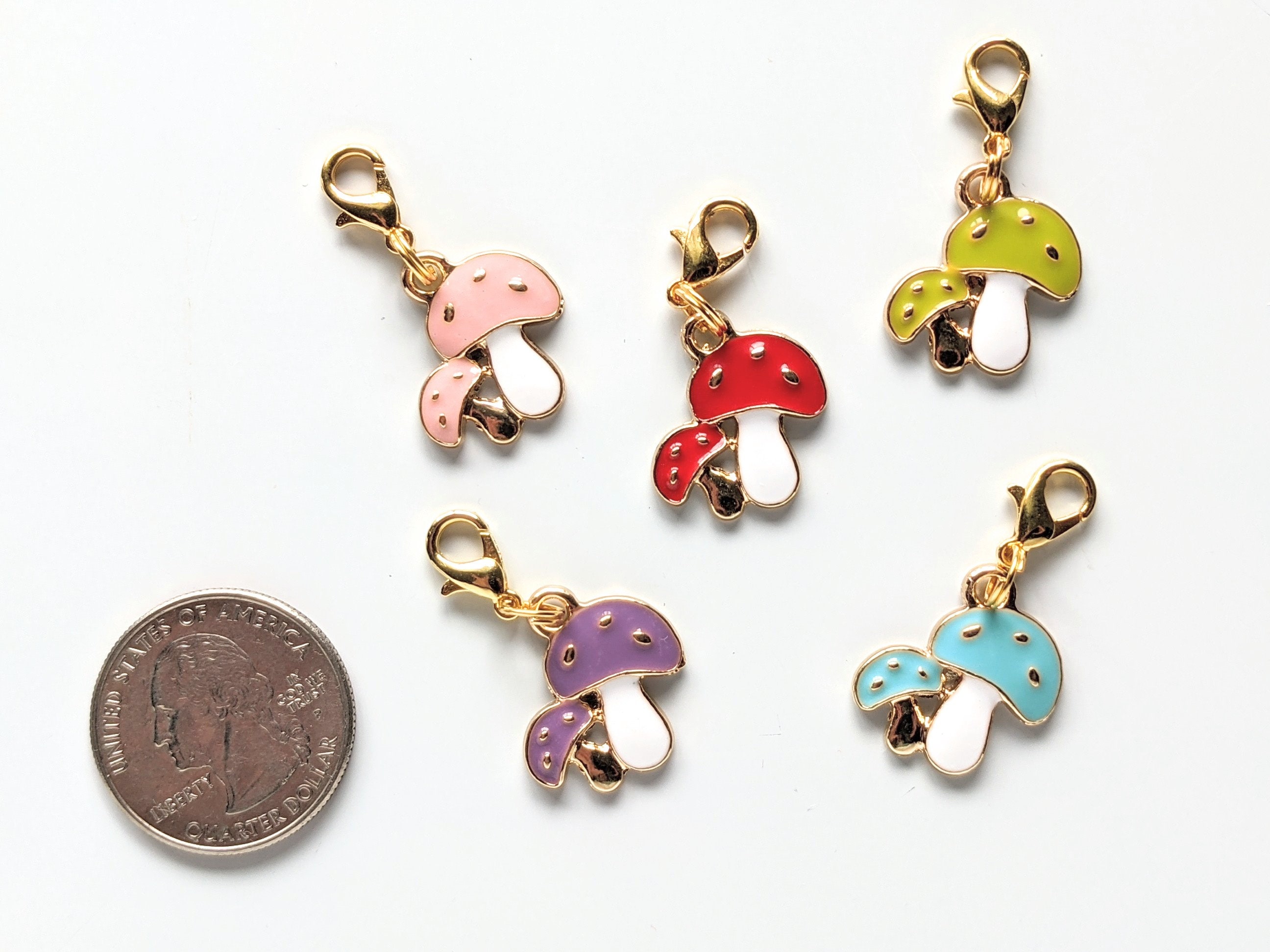 Mushroom Enamel Zipper Pull Charms - Etsy