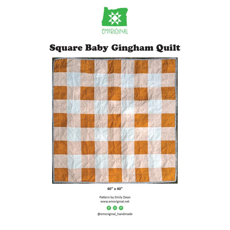 PDF Pattern: Square Baby Gingham Quilt - Etsy