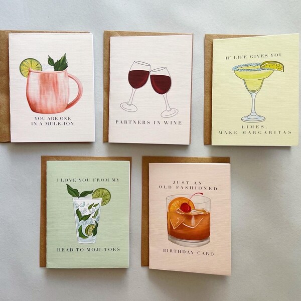 Cocktail Cards - Etsy