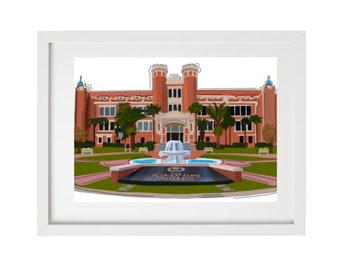 Florida State University Westcott Fountain Famous Brick Print / FSU Art ...