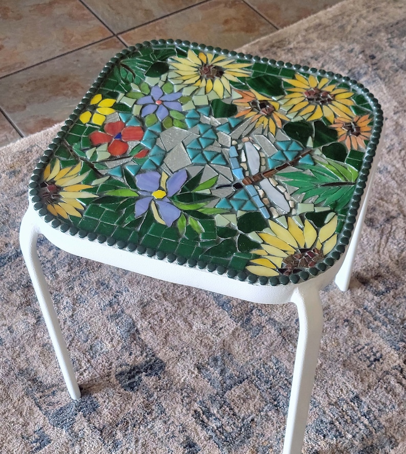 Mosaic Patio Side Table - Etsy