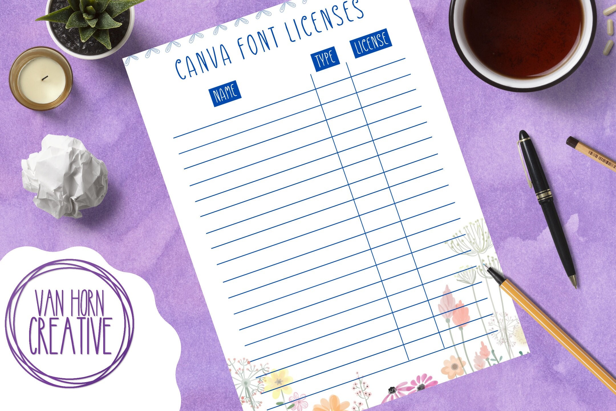 Canva Font Tracker, Font Tracker, Font Log, Brand Fonts, Business Font ...