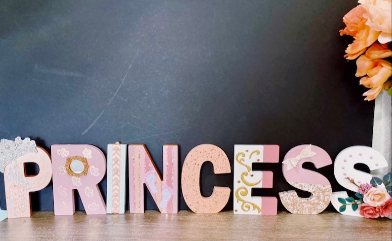 Princess Themed Wooden Letters - Etsy