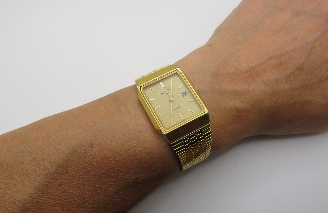 Vintage Rectangle Watch / Rotary Tank Watch / 8 Wrist - Etsy Denmark