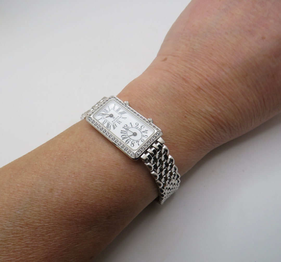 Vintage Rectangle Watch / Dual Time Watch / Edox Watch / Vintage Watch ...