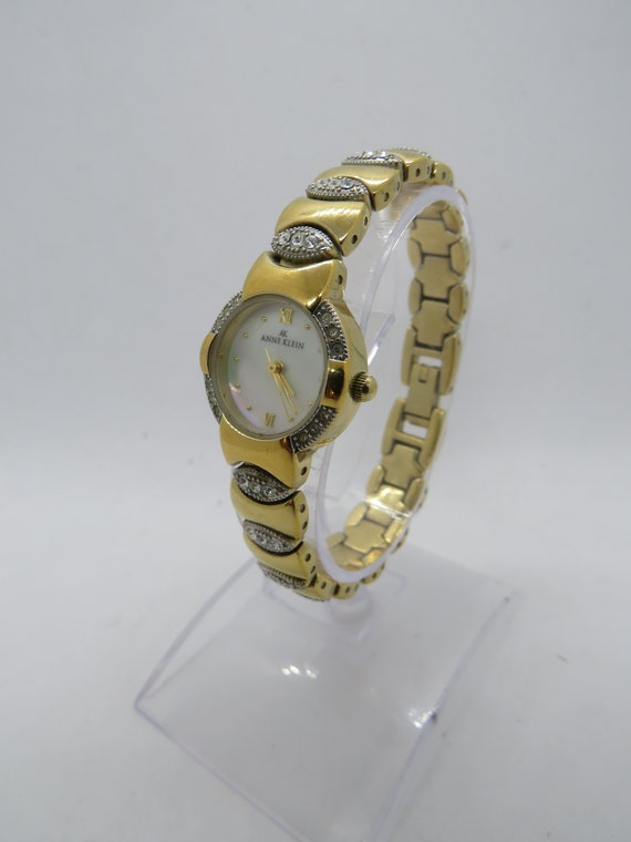 Vintage Anne klein Diamond dress watch / gold Quartz … - Gem
