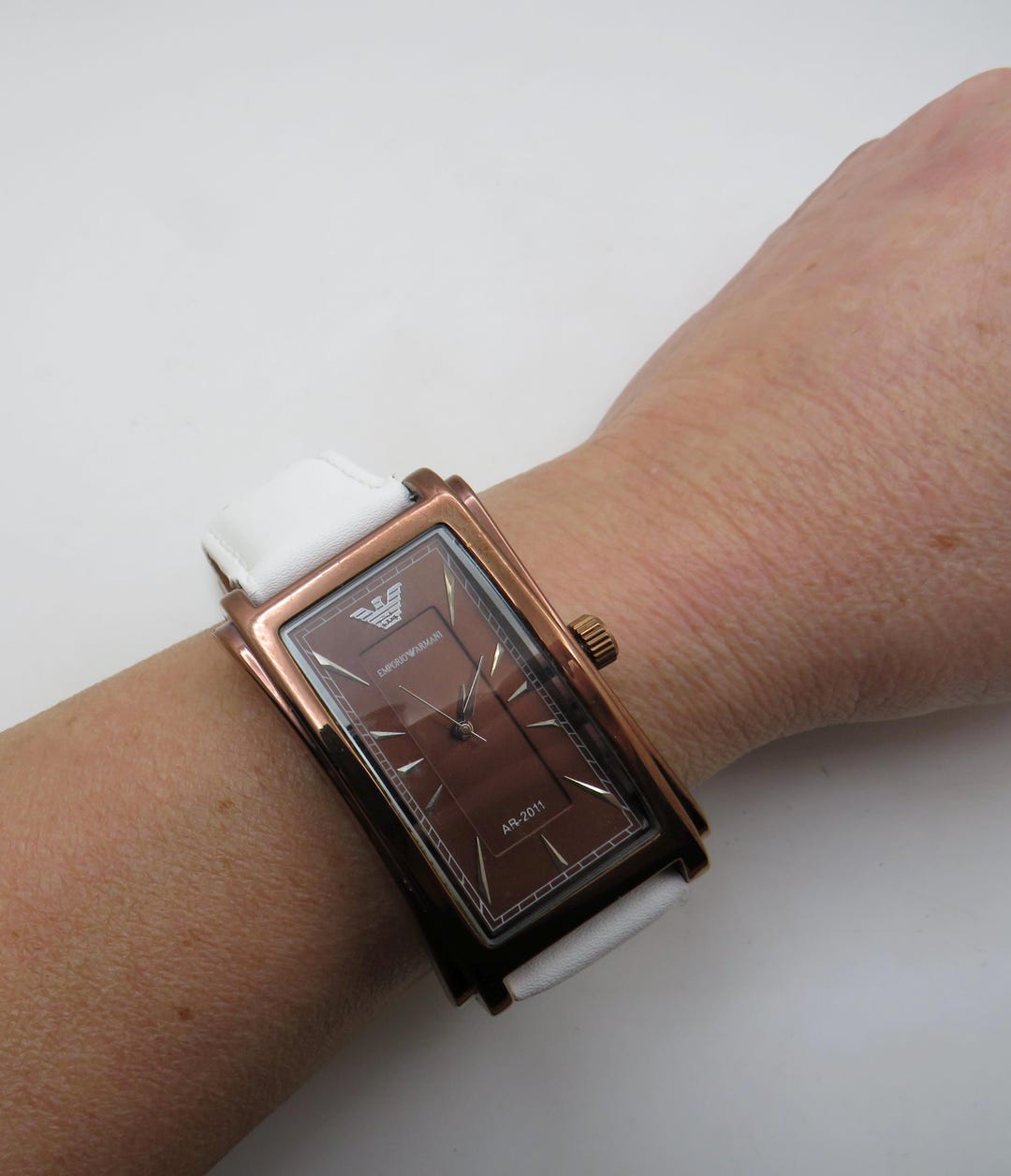Rectangle Watch / Emporio Armani Bronze Watch / Wrist Watch / Watch ...