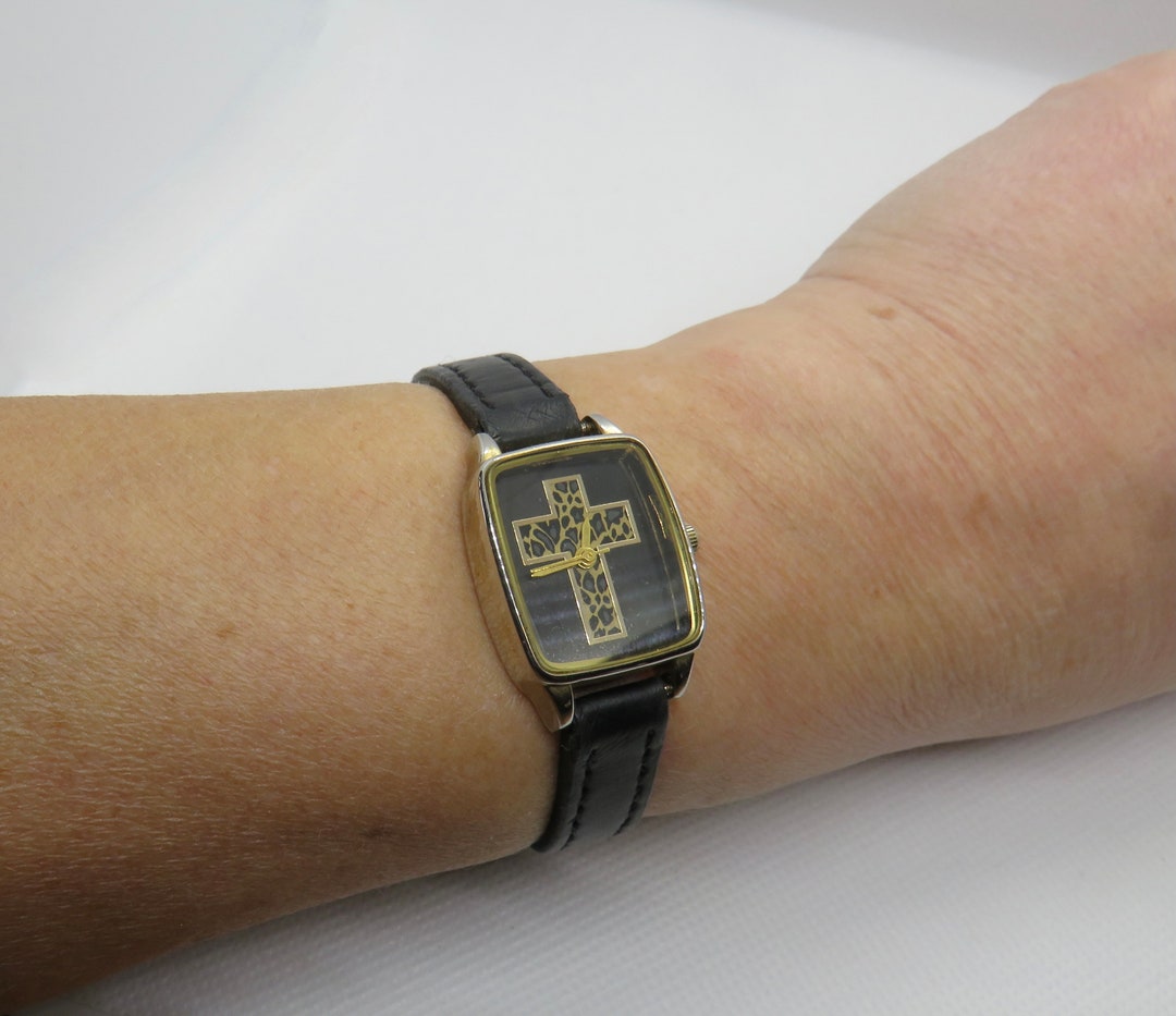 Vintage Leopard Print Watch / Cross Leopard Watch / Reqtagle Watch ...