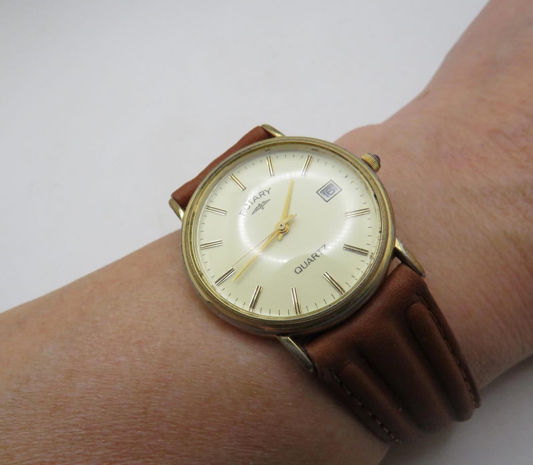 Vintage Watch / Rotary Watch / Gold Plated Dress Watch / Gold Quartz ...