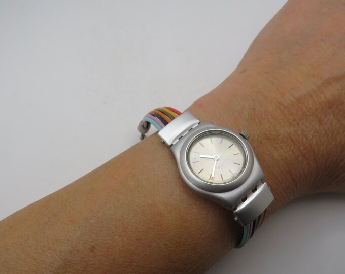 Vintage Swatch Irony Quartz Watch / Rainbow Dress Watch / - Etsy