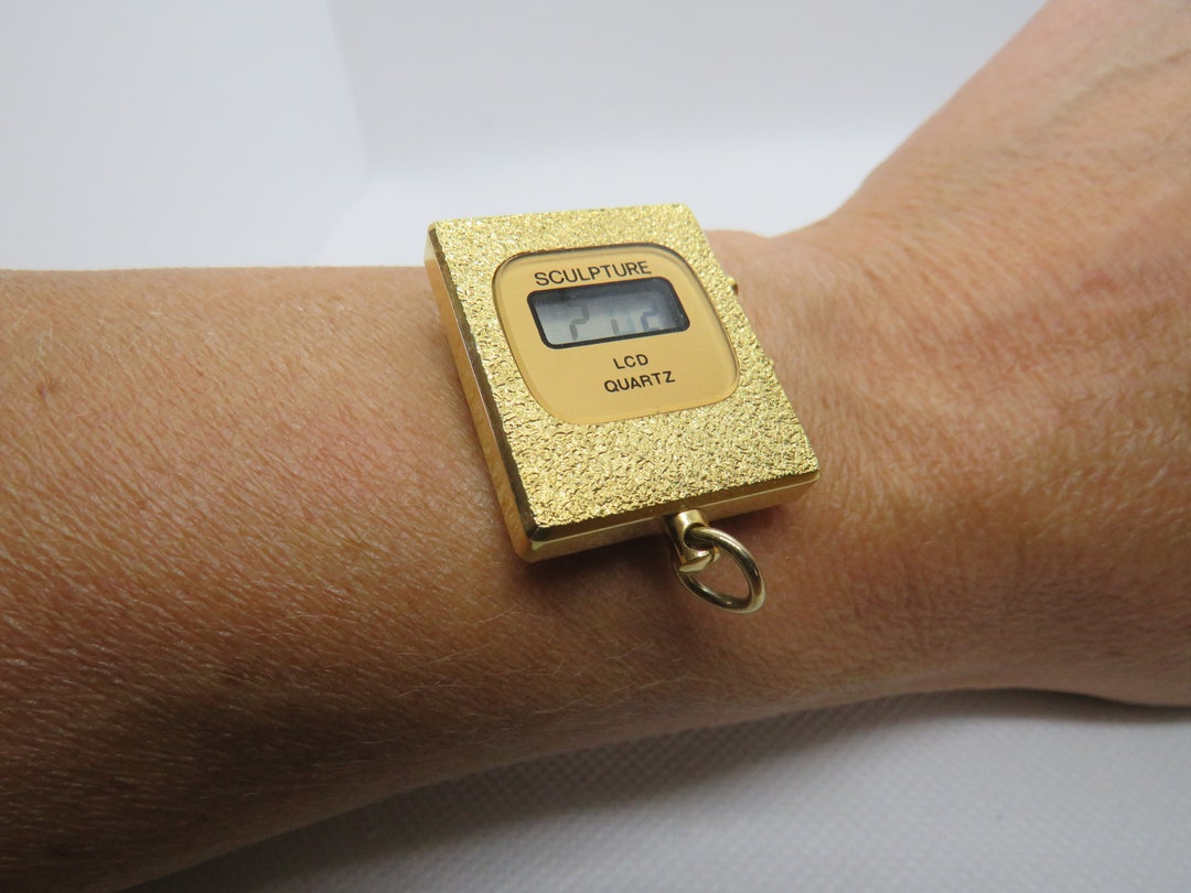 Vintage Digital Square Tank Neck Chain Watch / LCD Watch / Digital ...