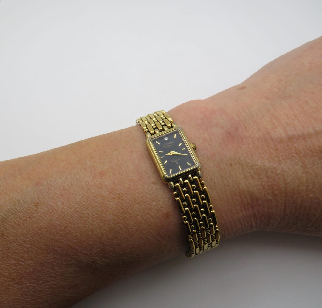 Vintage Rotary Gold Square Watch / Gold Quartz Watch / Gold Dress Watch ...