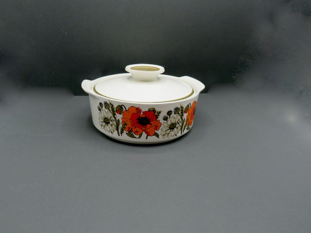 Vintage J&G Meakin Studio, Meakin Poppy, Vintage Turrine Casserole Dish ...
