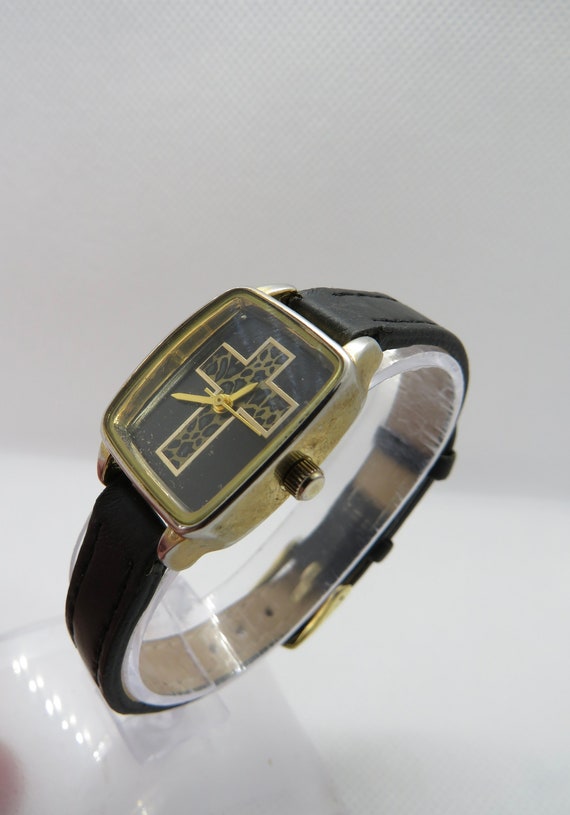 vintage leopard print watch / cross leopard watch / … - Gem