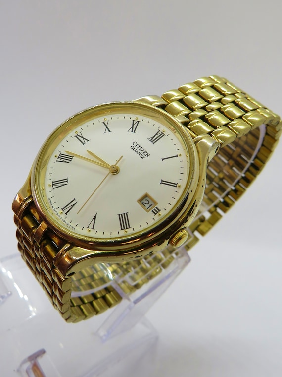 Vintage citizen gold plated watch / quartz watch / re… - Gem