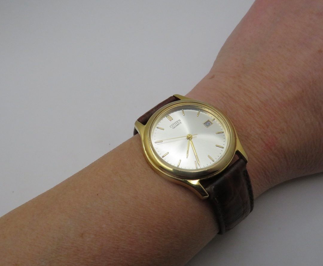 Vintage Gold Watch / Citizen Gold Plated Dress Watch / Gold Quartz ...