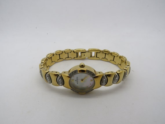 Vintage Anne klein Diamond dress watch / gold Quartz … - Gem