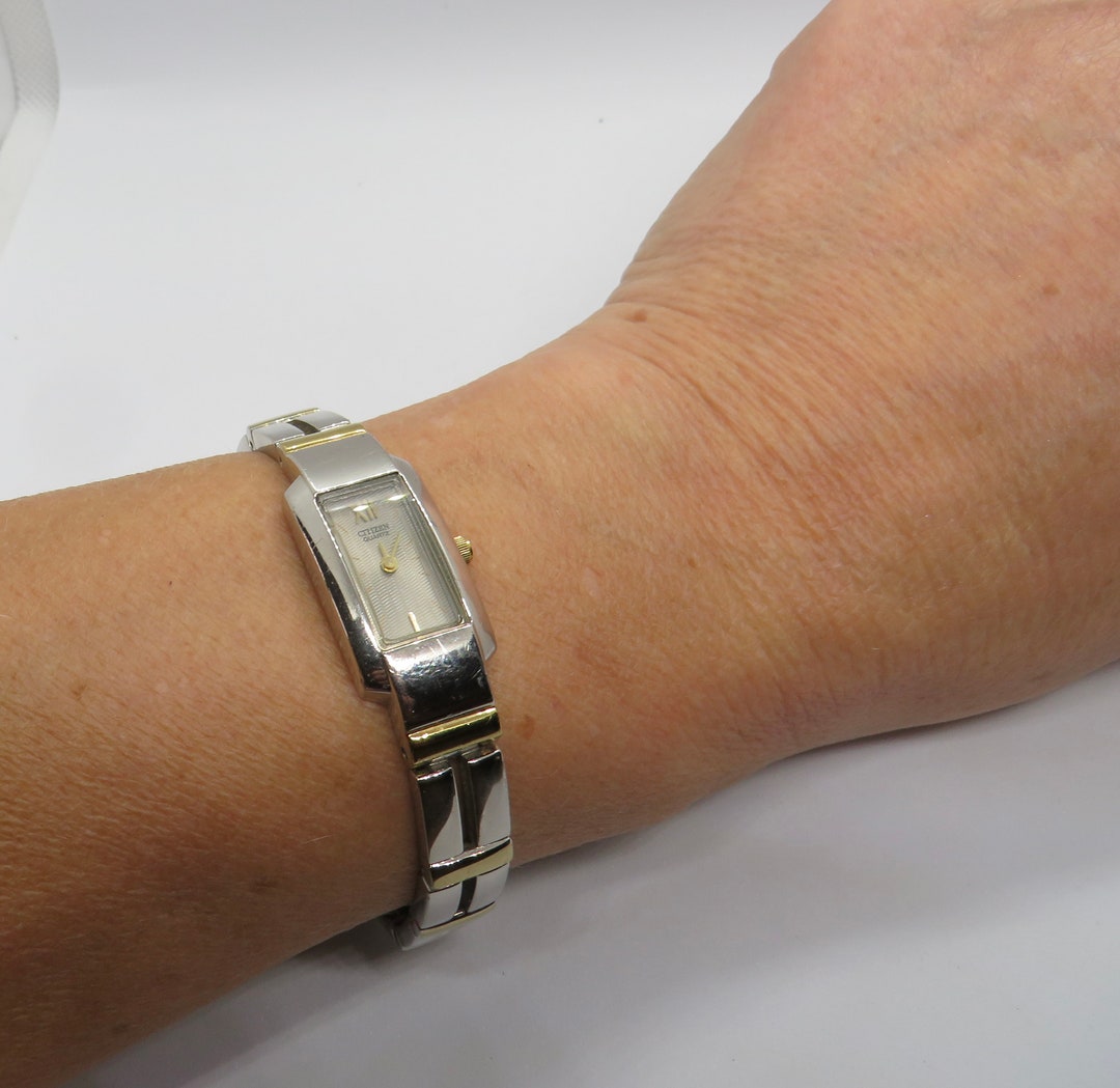 Vintage Citizen Rectangle Watch / 8 Large Wrist Size / Vintage Womans ...
