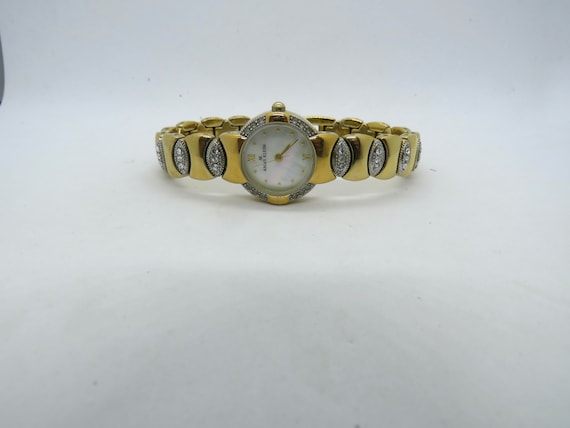 Vintage Anne klein Diamond dress watch / gold Quartz … - Gem