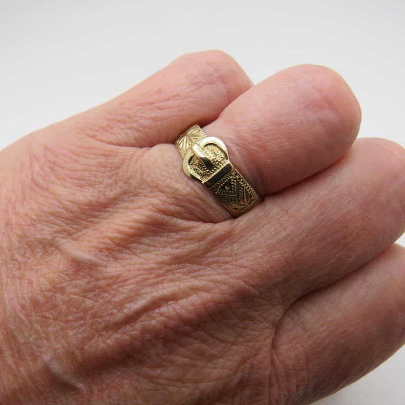 Gold Buckle Ring - Etsy