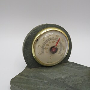 Vintage Desk Barometer / Welsh Slate Pen Holder / Desktop Pen Clock ...