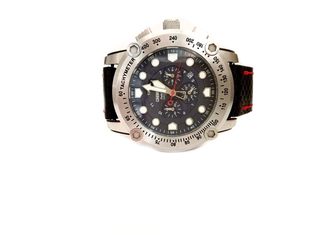 Vintage Sports Chronograph Watch / Pathfinder / Oversized Dial Gents ...