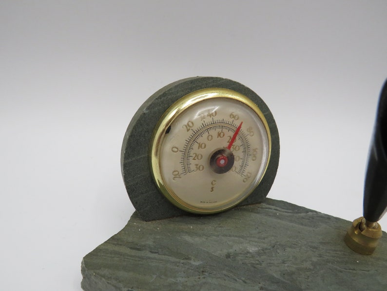 Vintage Desk Barometer / Welsh Slate Pen Holder / Desktop Pen - Etsy UK