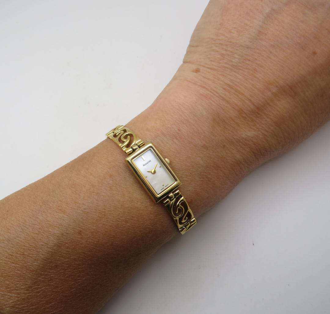 Vintage Tank Watch / Gold Watch / Ladies Small Square Watch / Womens ...