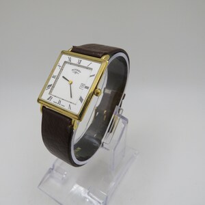Vintage Rectangle Watch / Rotary Tank Watch / 7.8" Wrist Max / Gold ...