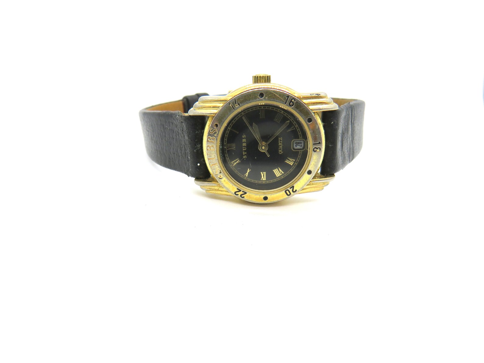 Vintage Watch / Stubbs Dress Watch / Black Dial Quartz Watch / Ladies ...