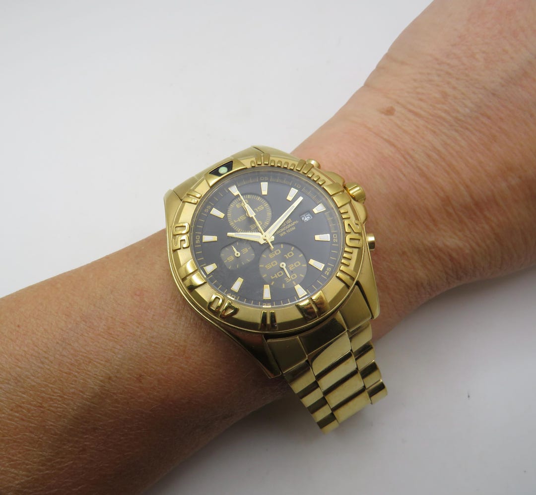 Vintage Sports Watch / Gold Watch / Gents Watch / Chronograph Watches ...