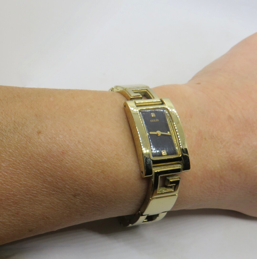 Vintage Tank Watch / Square Dress Watch / Guess Gold Quartz Watch ...