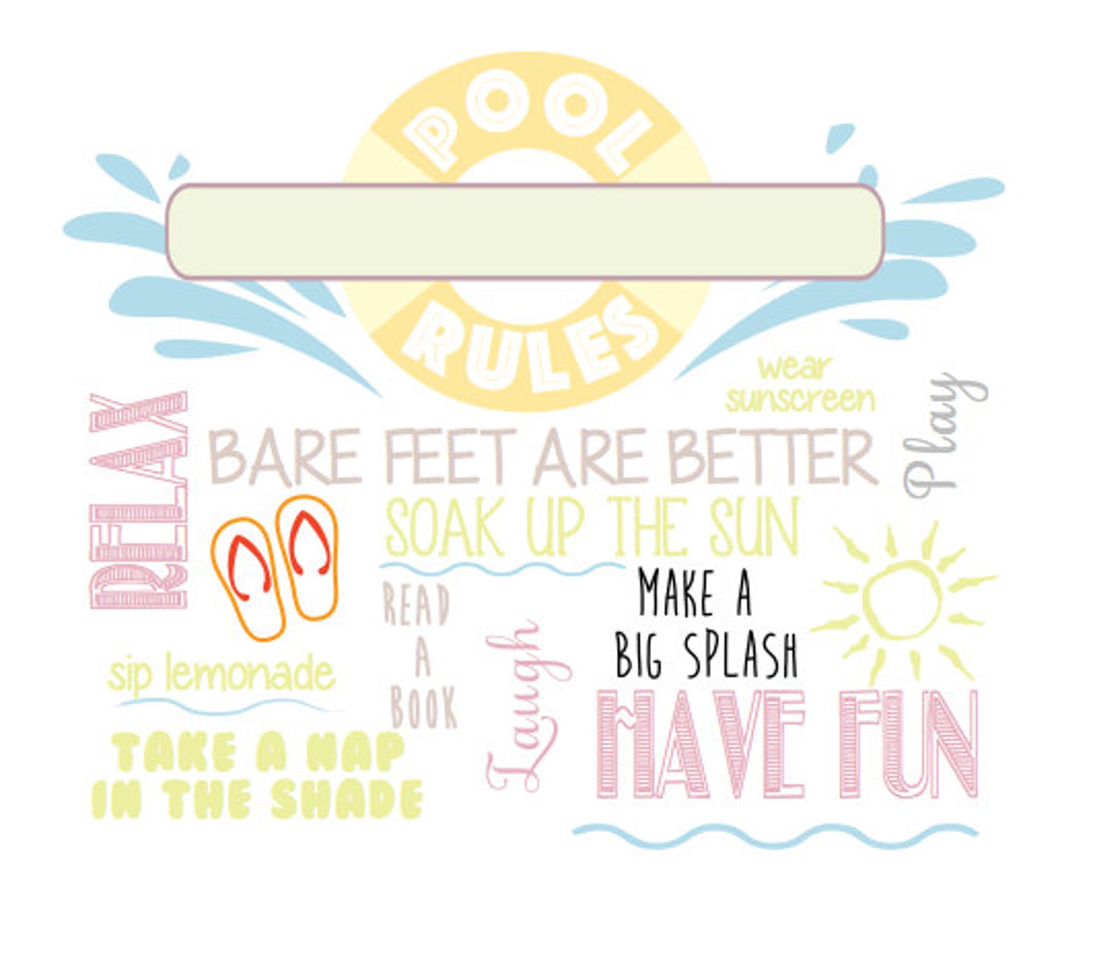 Pool Rules SVG File Two Versions - Etsy