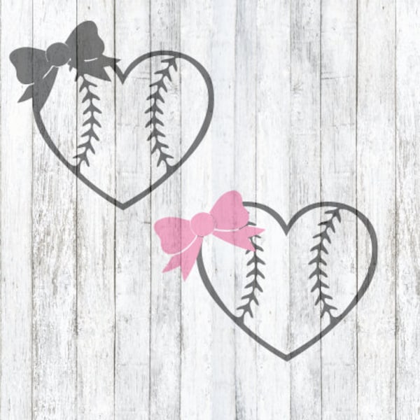 Softball Heart - Etsy