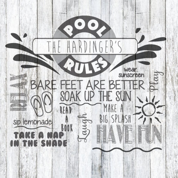 Pool Rules Sign - Etsy
