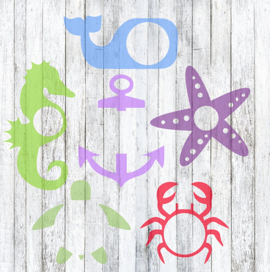 Sea Creature Monogram SVG - Etsy