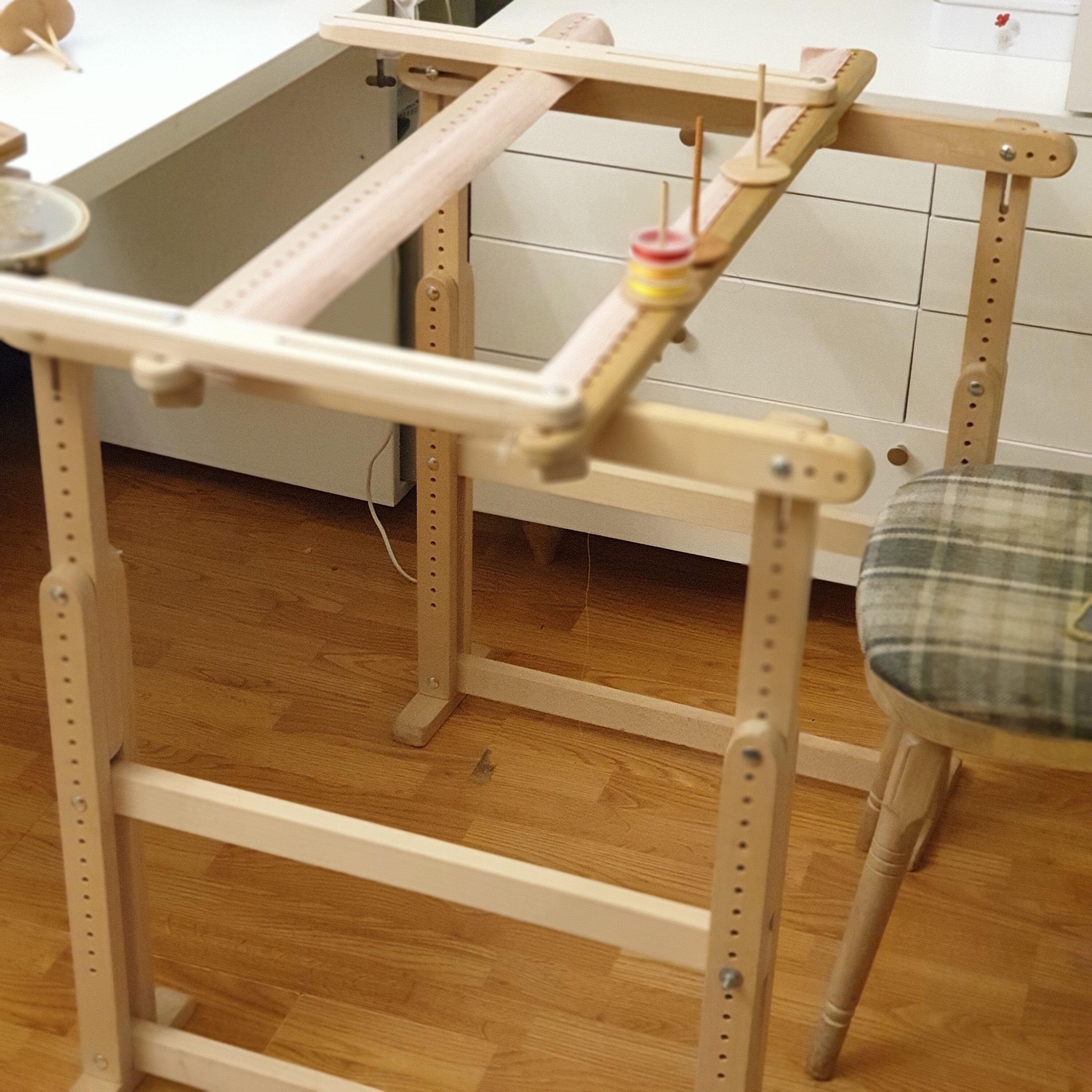 Wooden Thread Spool Holder is Attached to the Embroidery - Etsy