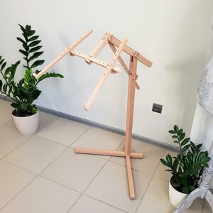 Embroidery Floor Stand Adjustable Natural Beech Wood Cross Stitch ...