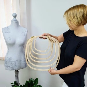 Large Square Embroidery Hoop, Wooden Cross Stitch Hoops 12"- 12" (30cm ...