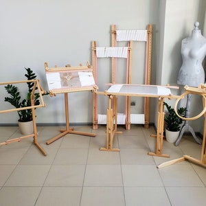 Embroidery Floor Stand Adjustable Natural Beech Wood Cross Stitch ...