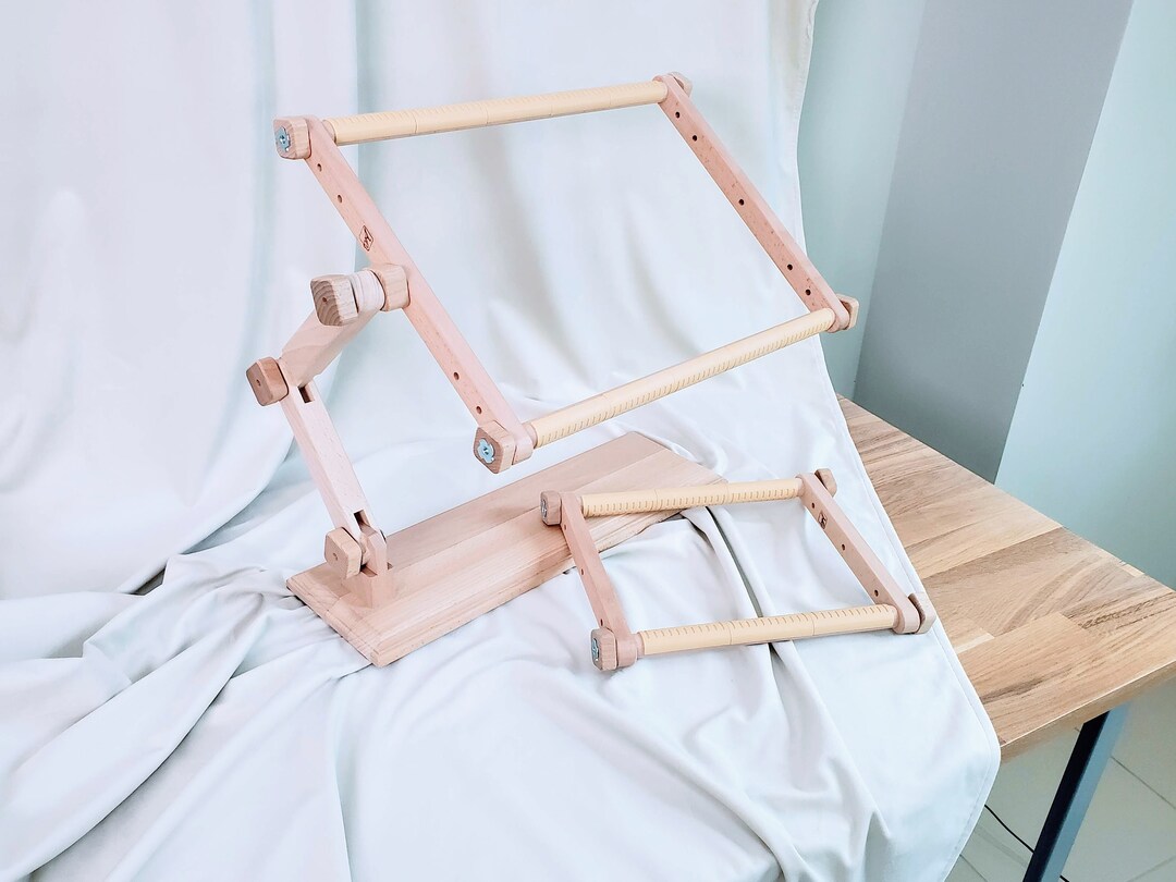 Wooden Cross Stitch Scroll Easy Clip Frame & Embroidery Lap Stand 12 ...