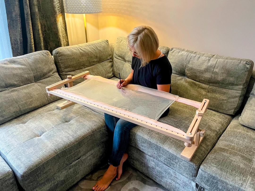 Adjustable Embroidery Frame for Sofa or Table – Beechwood Slate Frame ...