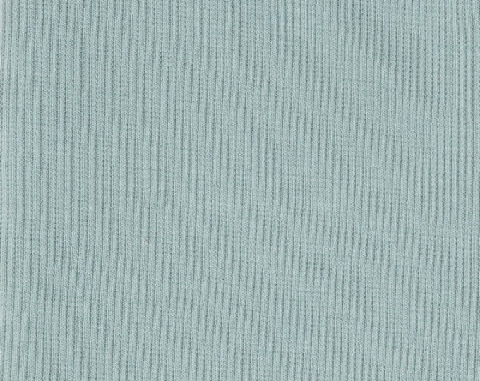 1/8 Yard Organic Cotton Ribbing Fabric , 2x2 Rib Opened , Mineral ...
